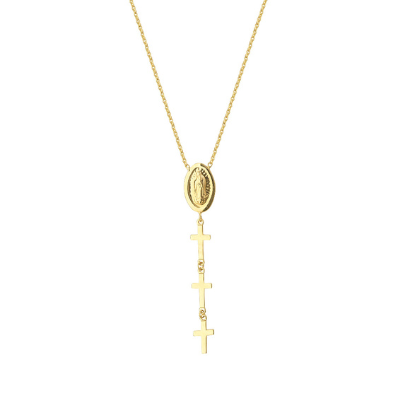 Element Shine | Jewelry | 4k Yellow Gold Mary Dangle Cross Trio ...